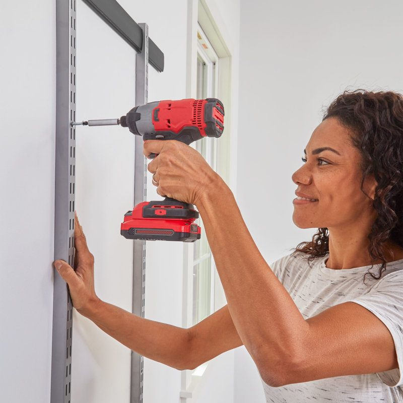 Rubbermaid Garage FastTrack Rail Shelf Kit, 16-Piece, Black | Wayfair